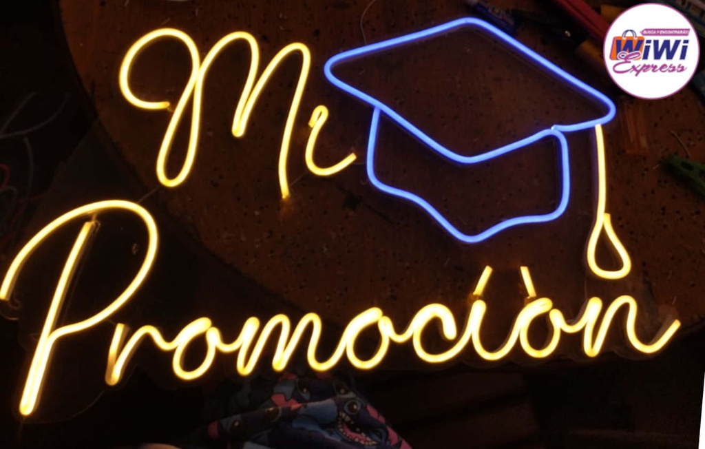 Luz de neon mi promoción con birrete | WiwiExpress